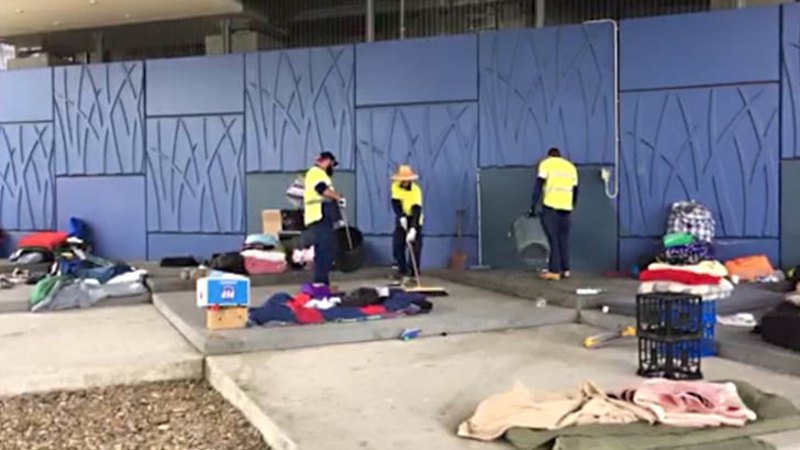 Video: Homeless evicted from South Brisbane