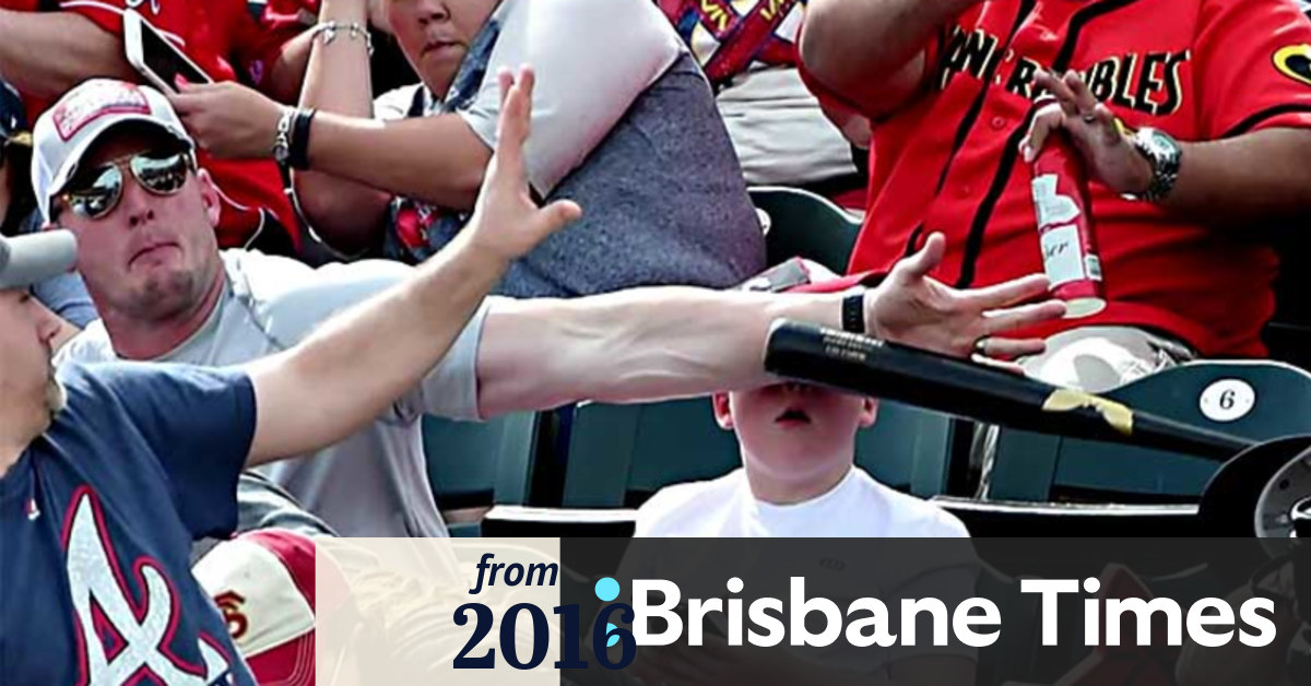Video: Dad saves son from flying baseball bat