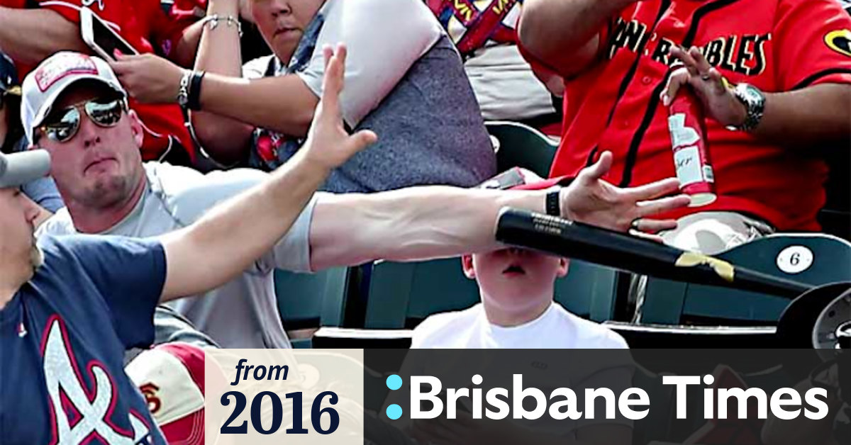 Video: Dad saves son from flying baseball bat