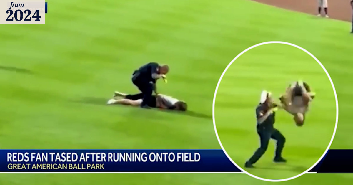 Video: Baseball fan Tasered after invading pitch