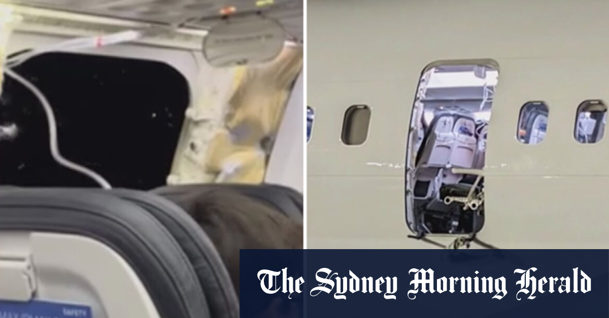 Video: Appeal for public help over panel blowout on US passenger plane