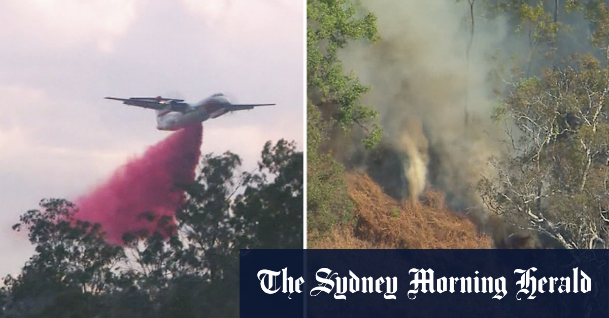 Video: Bushfire south of Brisbane downgraded but continues to burn