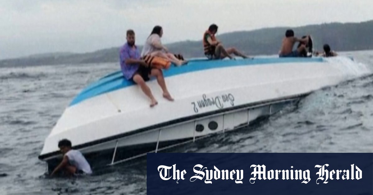 Video: Australian tourist killed as boat capsizes off Bali