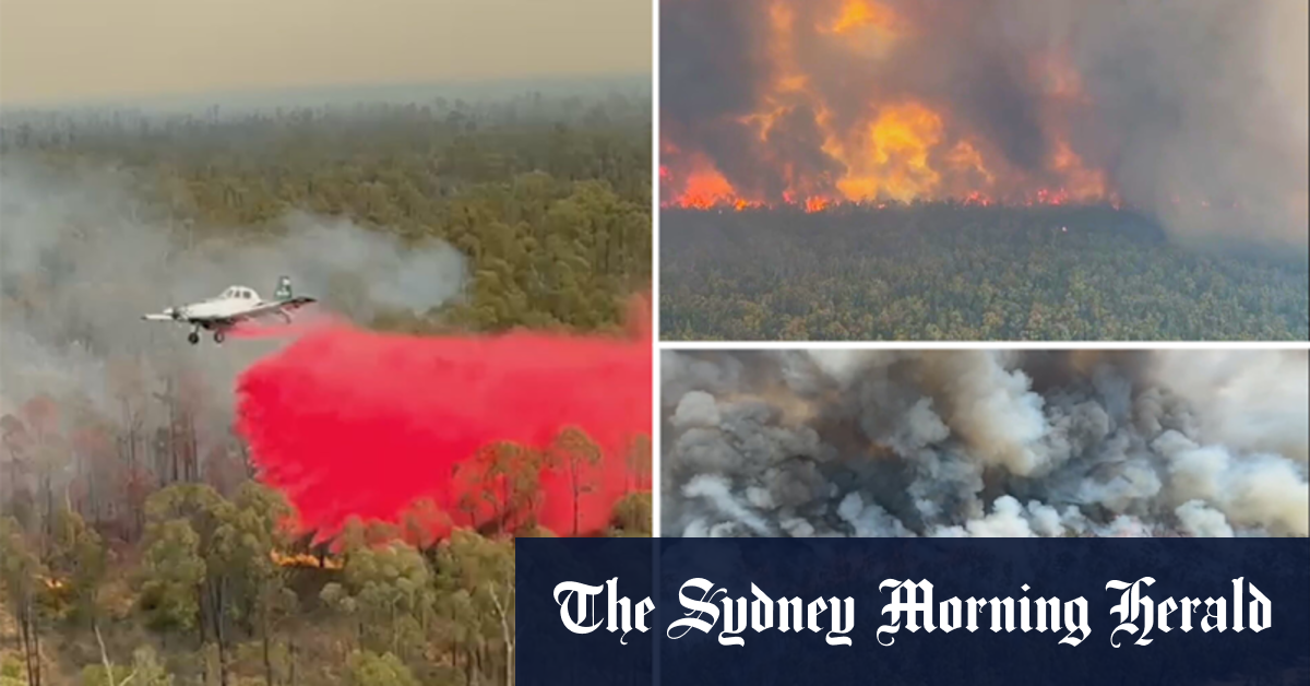 Video: Residents urged to take shelter as bushfire in north-west NSW ...