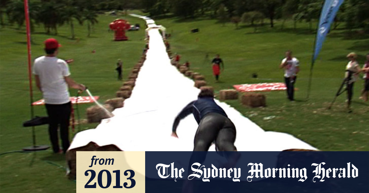 Video: Slip n' slide world record