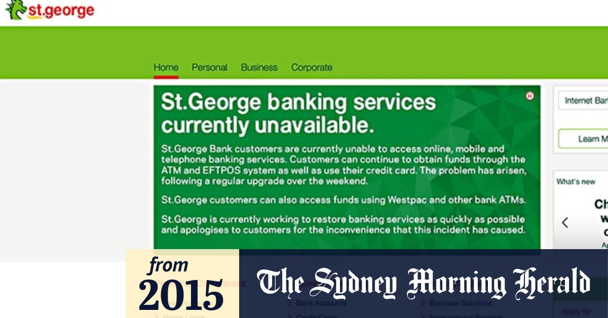 Video: St George's online banking failure