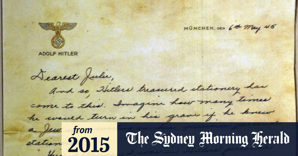 Jewish soldier's WWII letter, written on Adolf Hitler's stationery ...