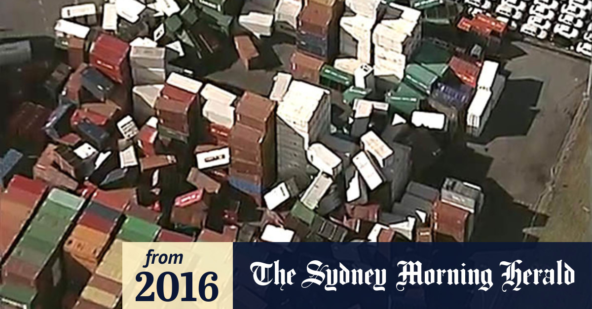 Video: Shipping crates blown over