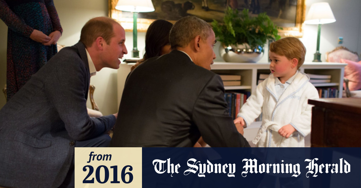 Prince George stays up late to meet Barack and Michelle Obama