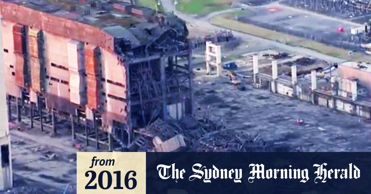 Video: Spectacular damage to disused power station