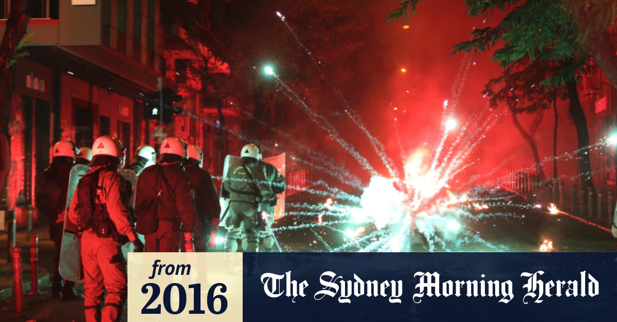 Athens gripped by riots after peaceful march