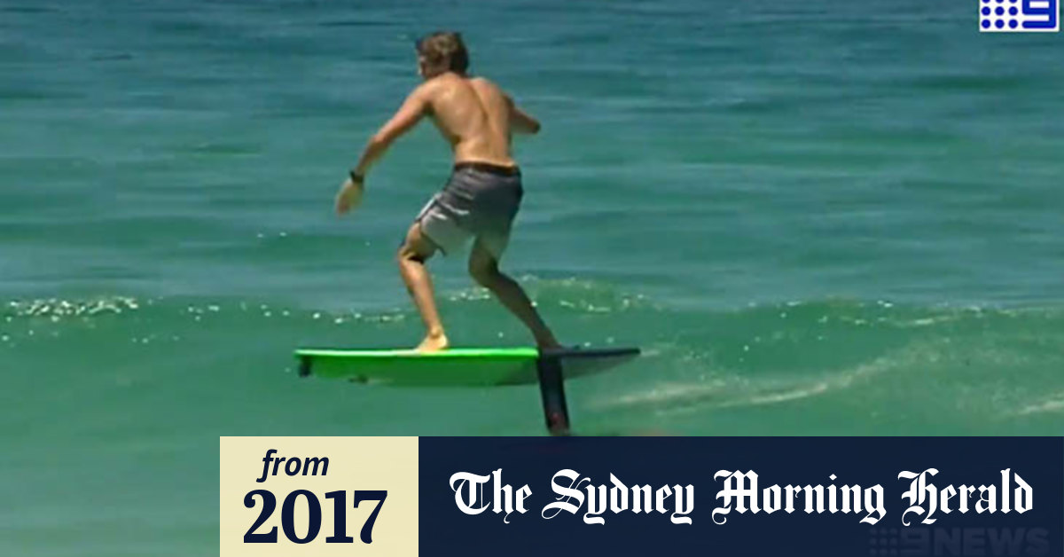 Video: Hydro surfer hits the coast