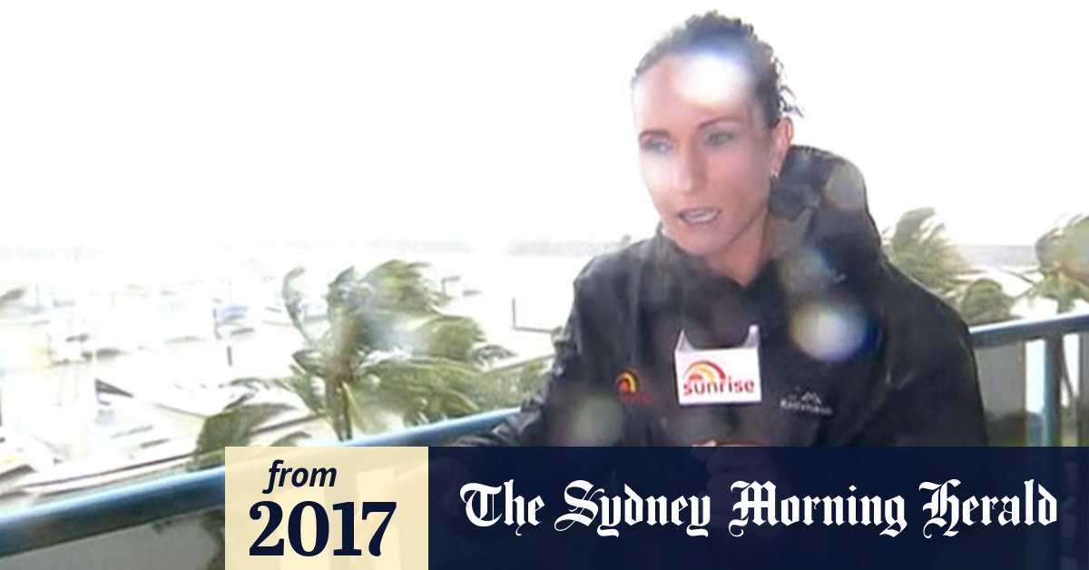 Video: Cyclone Debbie reporters struggle for words