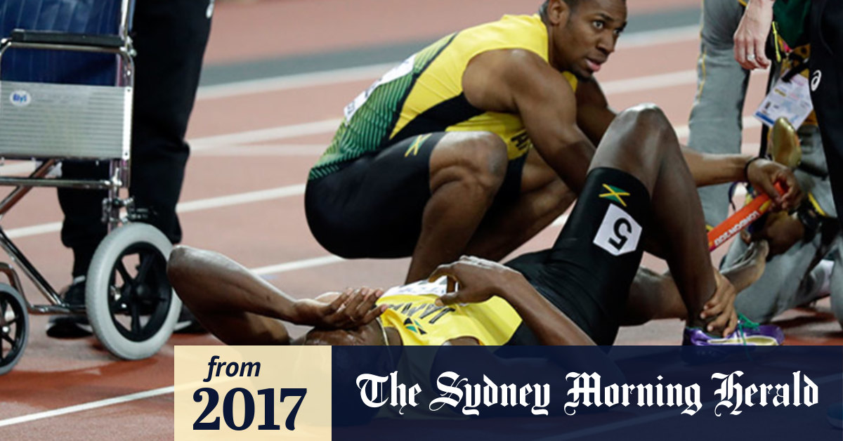 Video: Usain Bolt breaks down in final race