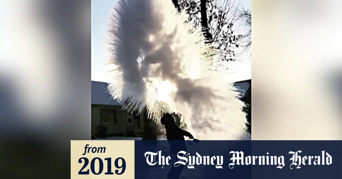 Video: Water freezes in mid-air during US cold snap