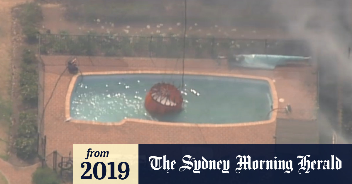 Video: Fire-fighting helicopters resort to using swimming pools