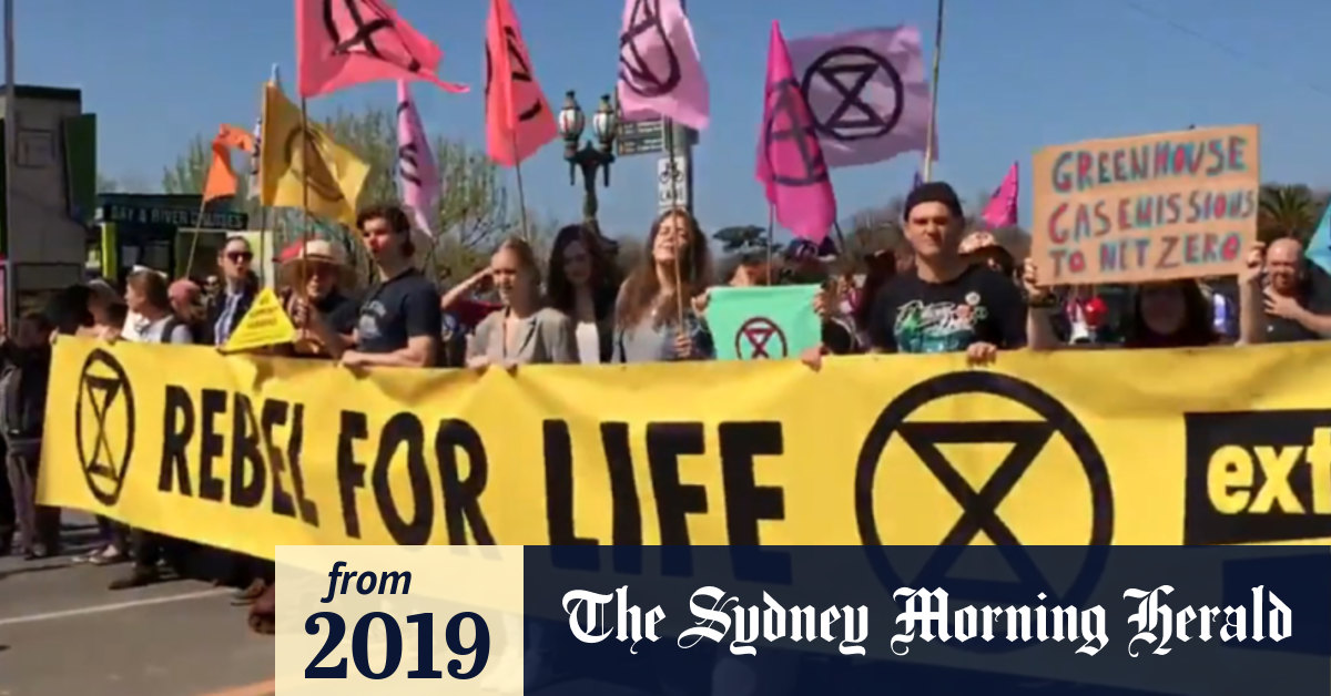 Video: Climate change protesters block bridge in Melbourne CBD