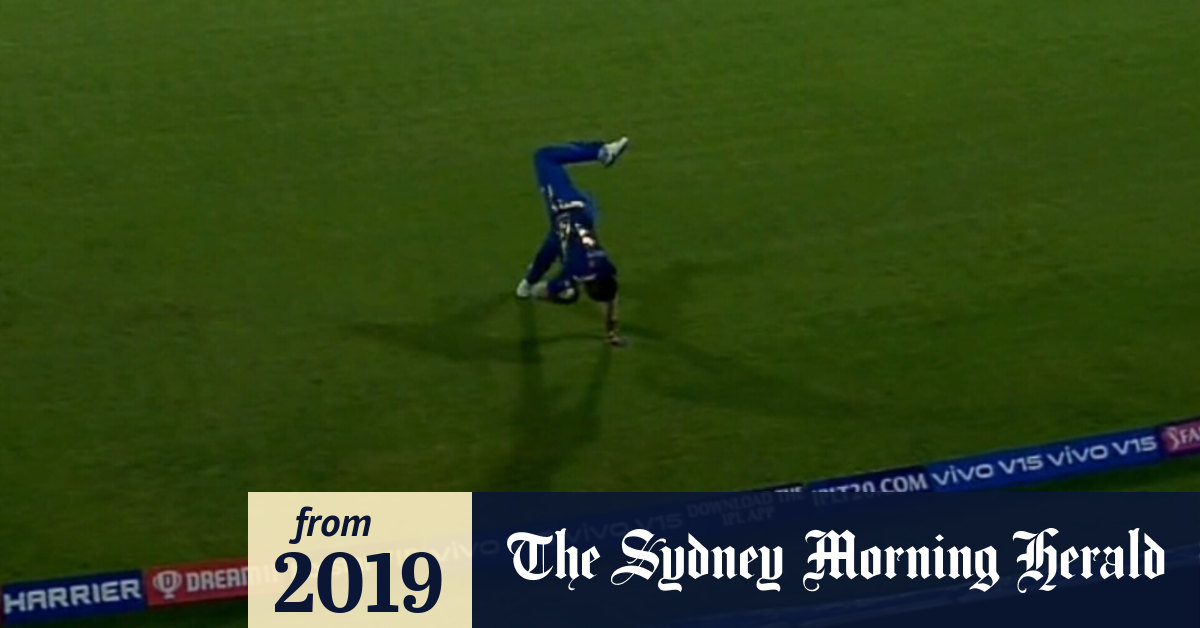 Video: Pollard's incredible somersault catch in IPL