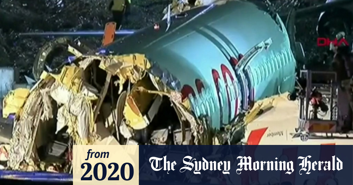 Video: Plane splits in three after skidding off runway