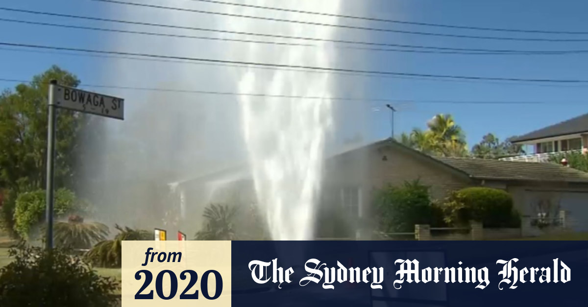 Video: Burst fire hydrant sends water 20 metres into the air