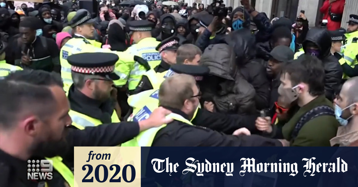 Video: London anti-racism protest turns violent