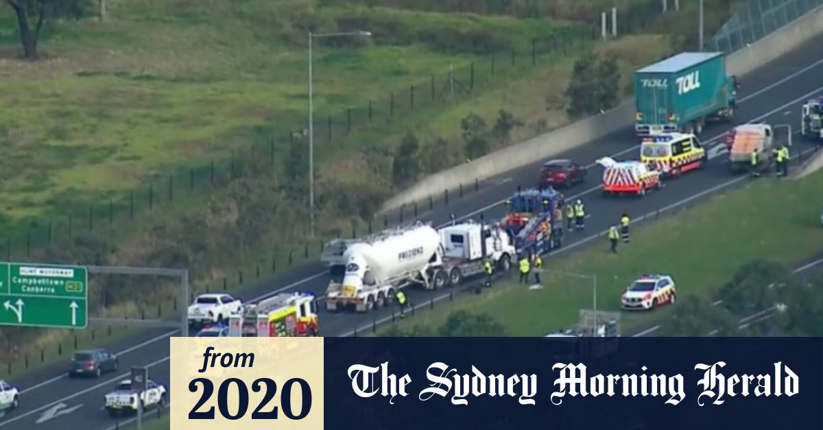 Video: Truck driver hospitalised after M7 crash