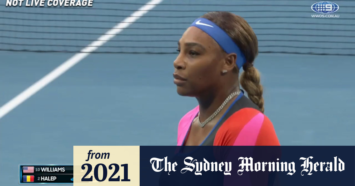 Video: Serena 'sends a message' on Halep's serve