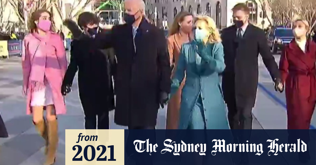 Video: Joe Biden and First Lady walk with presidential escort