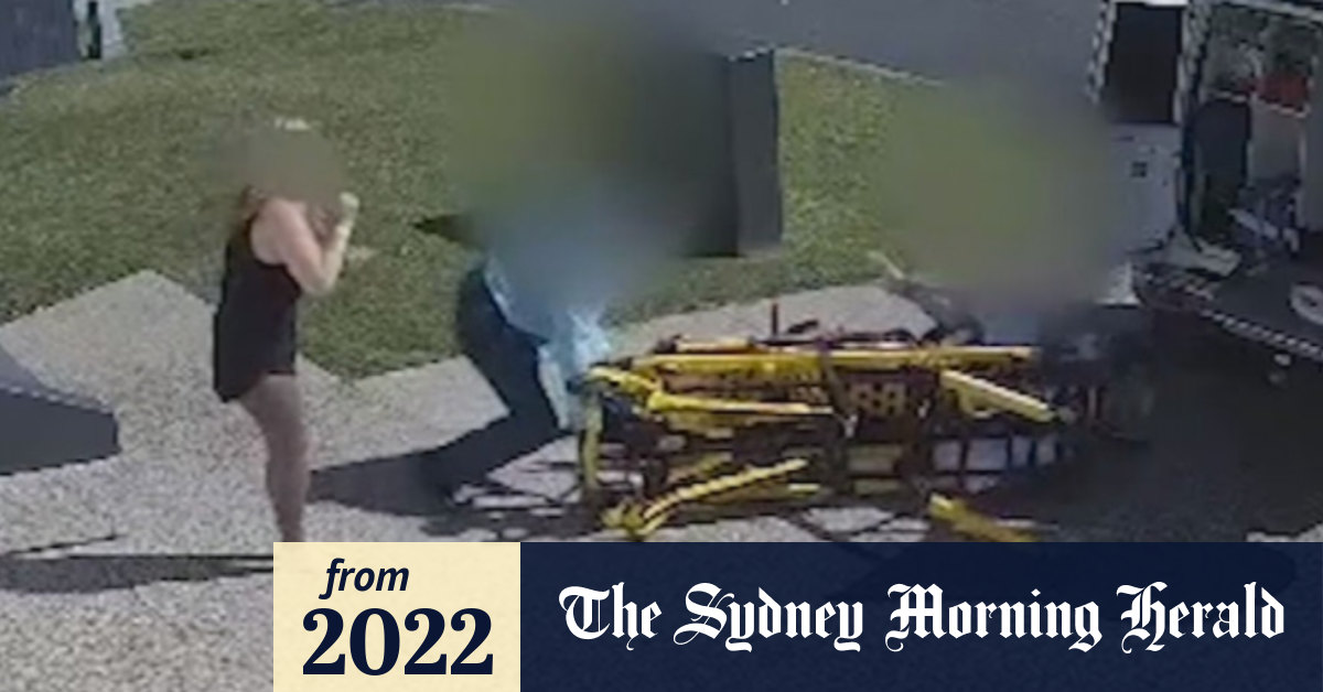 Video: Gurney topples over in Queensland driveway