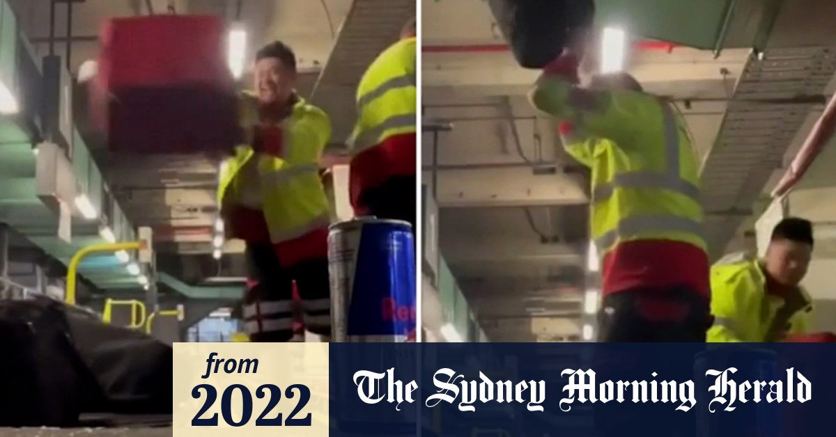 Video: Baggage handlers filmed recklessly throwing bags