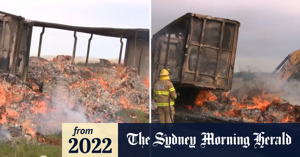 Video: Truck bursts into flames on Adelaide’s Sturt Highway
