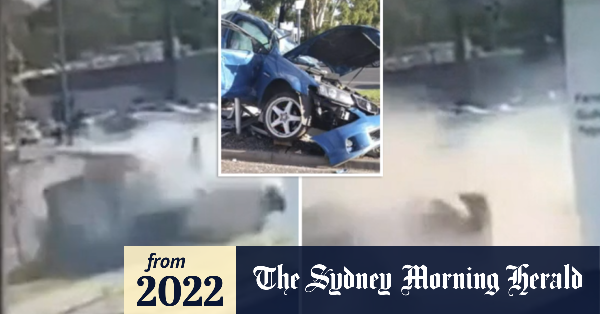 Video: CCTV footage of a ute flipping over after crash