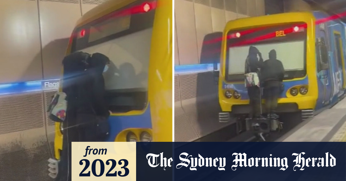 Video: Melbourne train-surfing stunt slammed