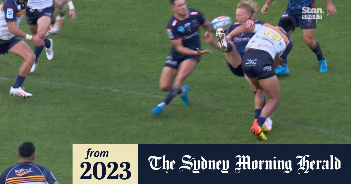 Video: Wallabies prospect ‘rearranged’ by thumping tackle