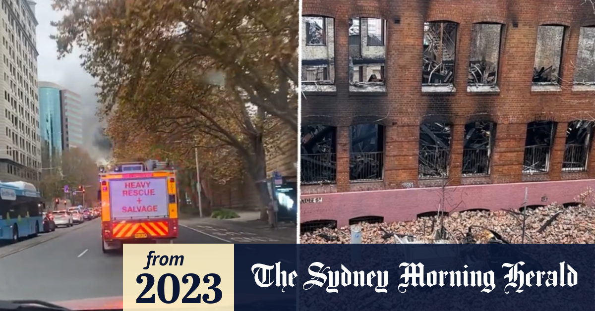 Video: Extent of Sydney CBD fire shown in drone vision