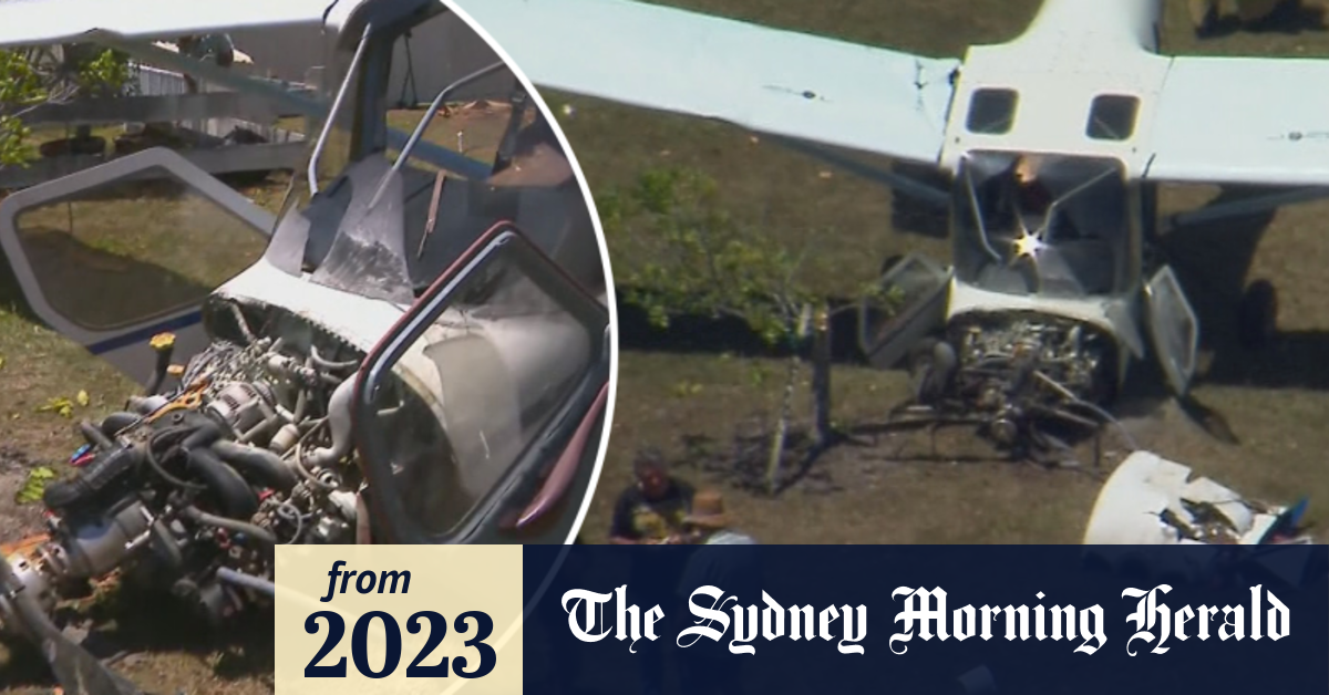 Video: Couple has lucky escape from light plane crash