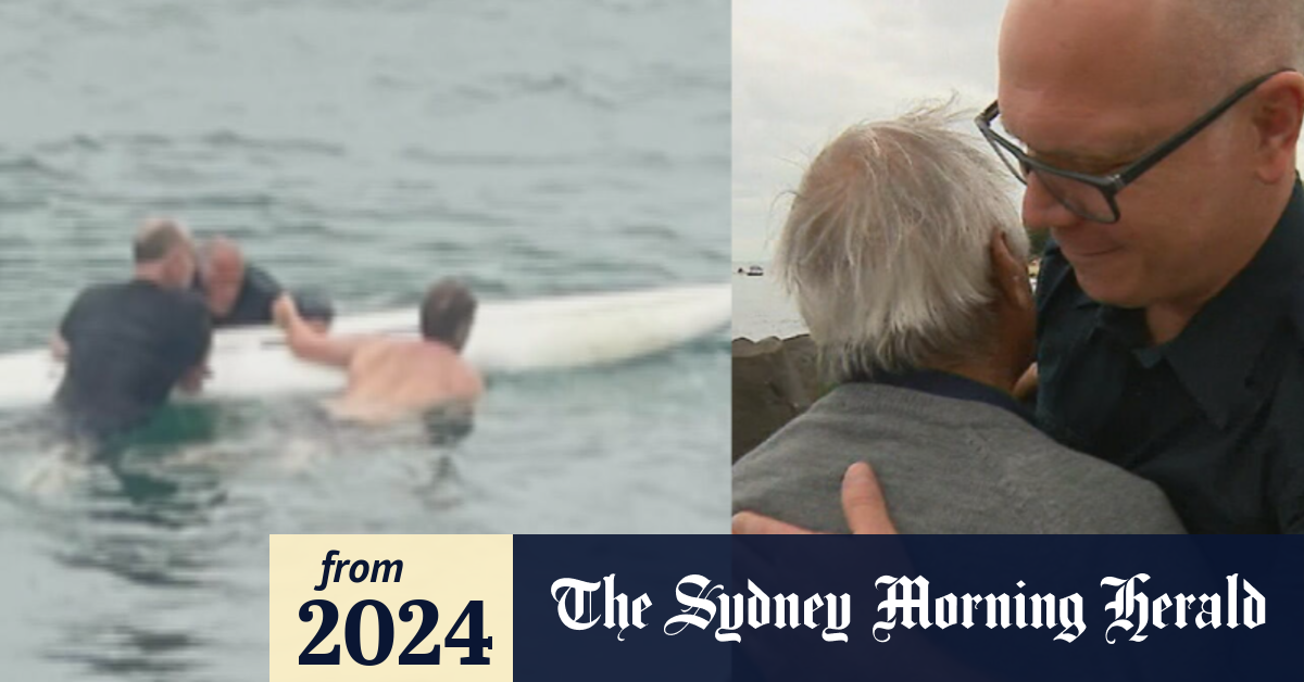 Video: Man who fell from Victorian pier reunites with rescuers