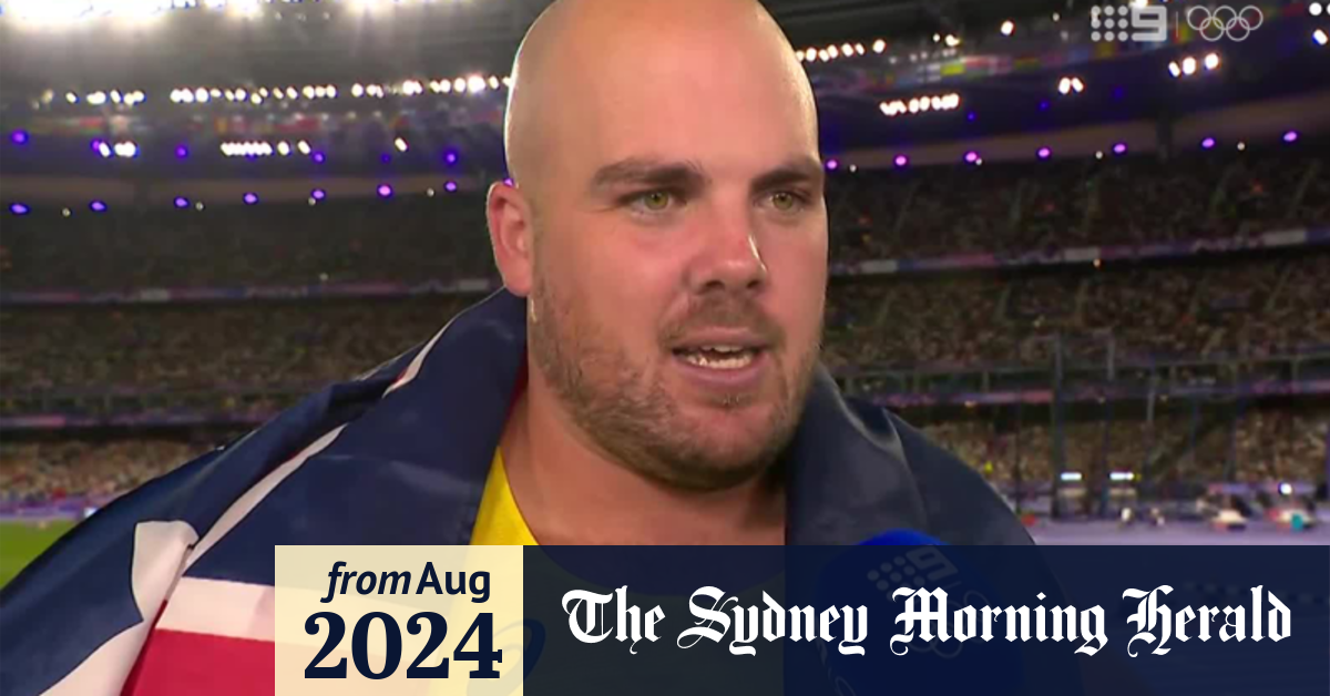 Video: Matt Denny overwhelmed after winning bronze in men's discus