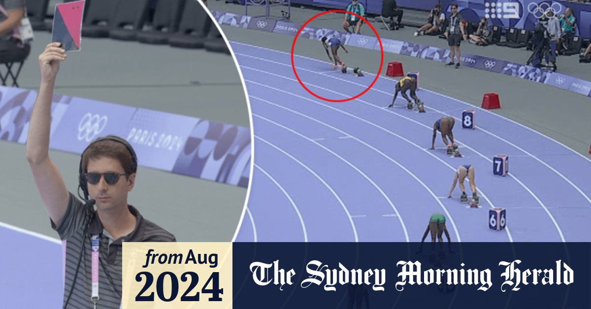 Video: Ecuador runner kicked out for false start