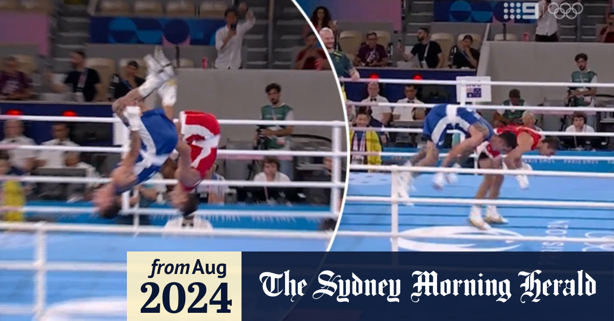 Video: Aussie and rival backflip after boxing fight