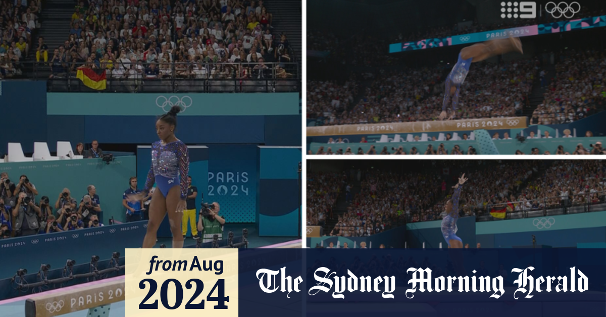 Video: Simone Biles delivers strong performance on balance beam