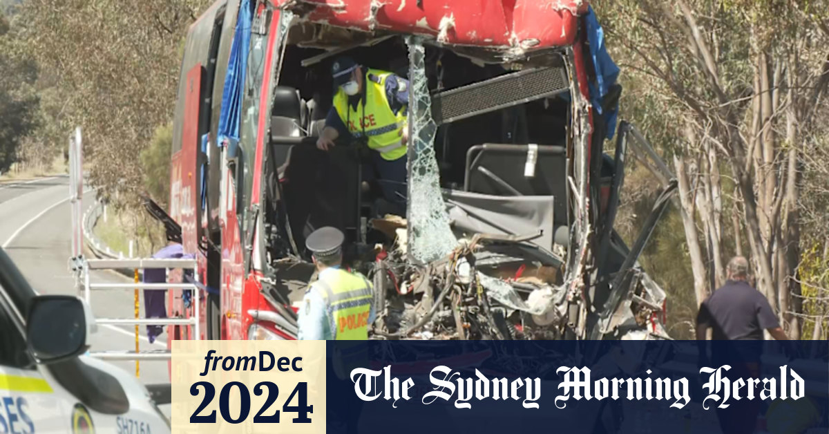 Video: Bus driver killed, passengers injured after crash in NSW