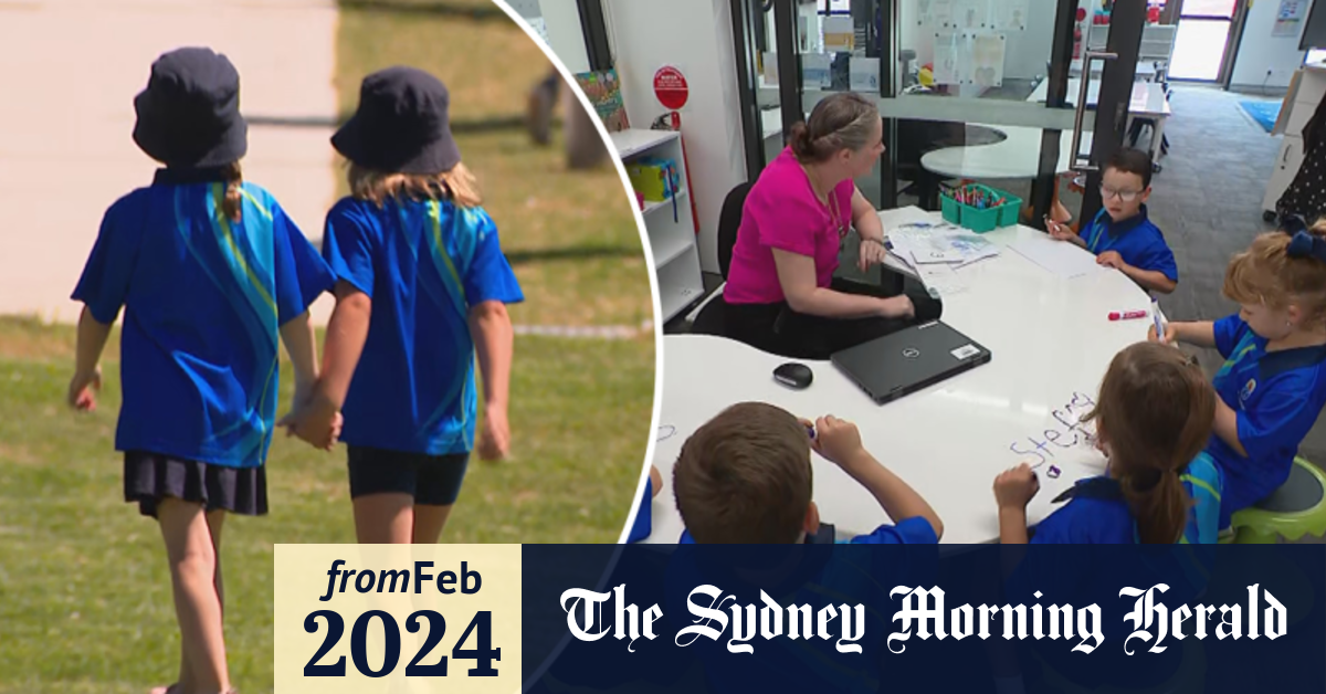 Video: Two sets of twins, triplets, all starting kindy at same school today