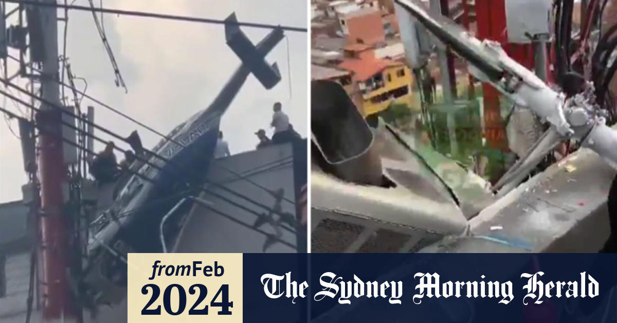 Video: Six people survive helicopter crash