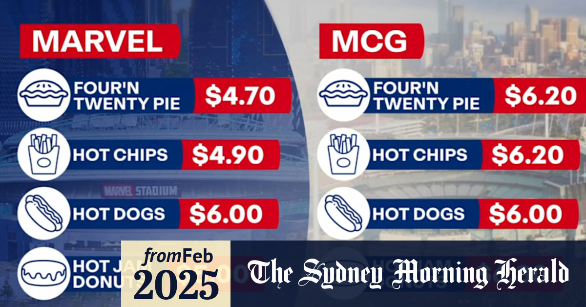 Video: How much food and drinks will cost for footy fans at Marvel Stadium