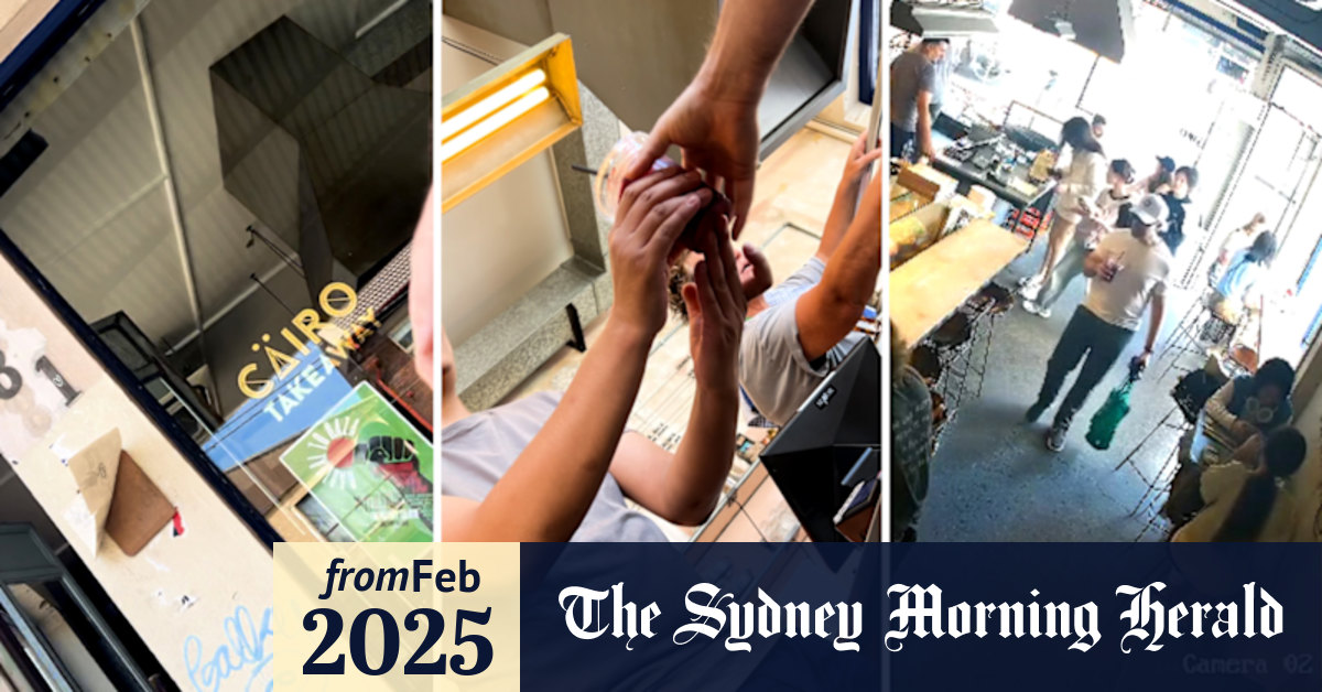 Video: The man enters Cairo Takeaway on Enmore Road and orders a drink