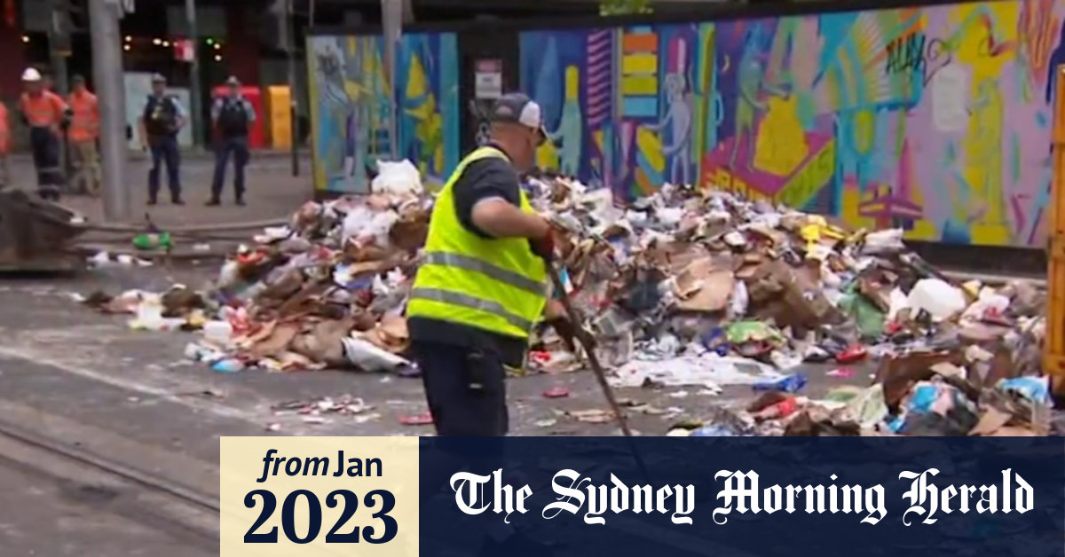 Video: Garbage truck dumps rubbish on Sydney tram tracks after fire