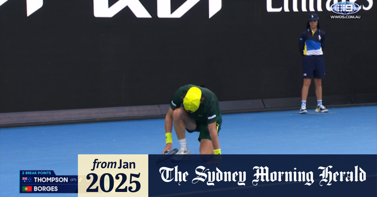 Video: Awkward Thompson stumble leads to break