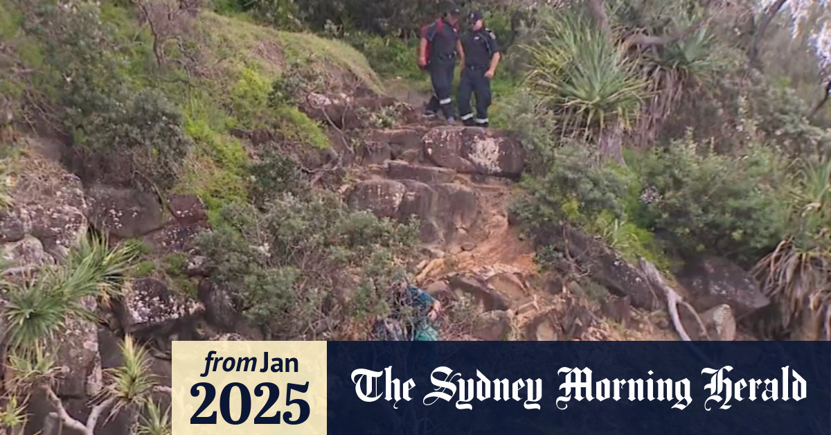 Video: Man winched to safety after falling from cliff in Queensland