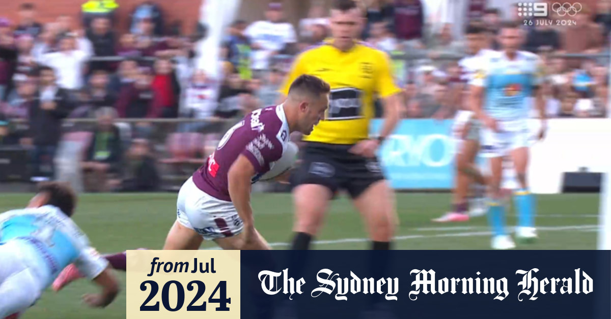 Video: Manly gun splits Titans open